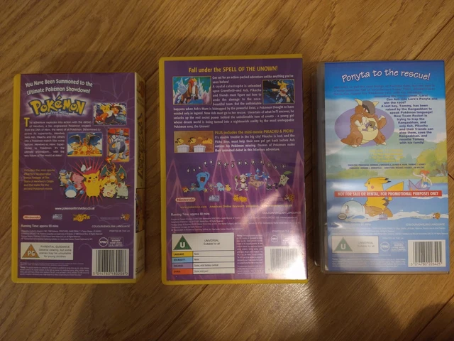 POKÉMON VHS BUNDLE X 3. Pokémon The First Movie & 3. Pokémon the Great ...