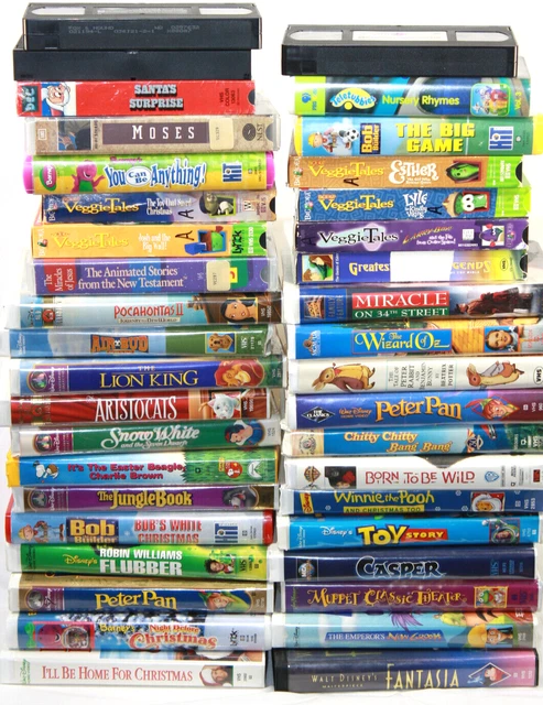 CHILDREN'S VHS CASSETTE Tapes Lot Barney Blue's Clues veggie tales 30 ...