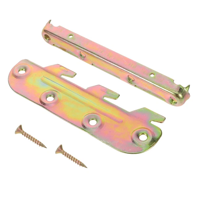 4 SETS BED Rail Brackets Iron Hardware Accessories For Bed Frame ...