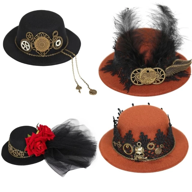GOTHIC TOP HAT Lace Bowlers Hat Cosplay Surprise Girlfriend Boyfriend £ ...