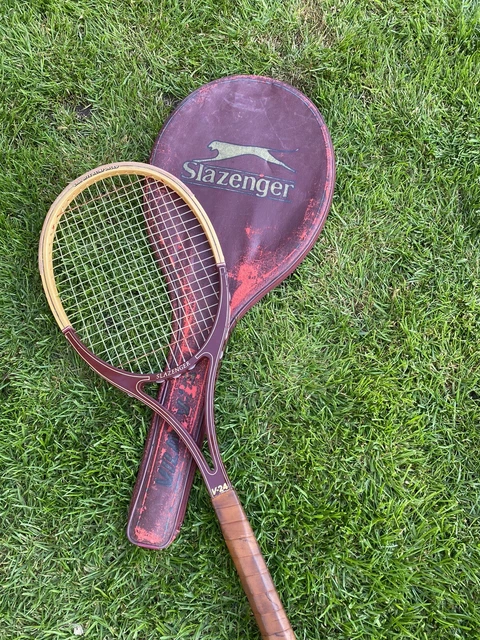 SLAZENGER GUILLERMO VILAS V-24 Vintage 1970s Wooden Tennis Racket,2Tone ...