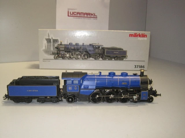 *MÄRKLIN HO 37186 Br S3/6 (3673) K.Bay.Sts.B. bayerische Dampf-Lok SoMo ...