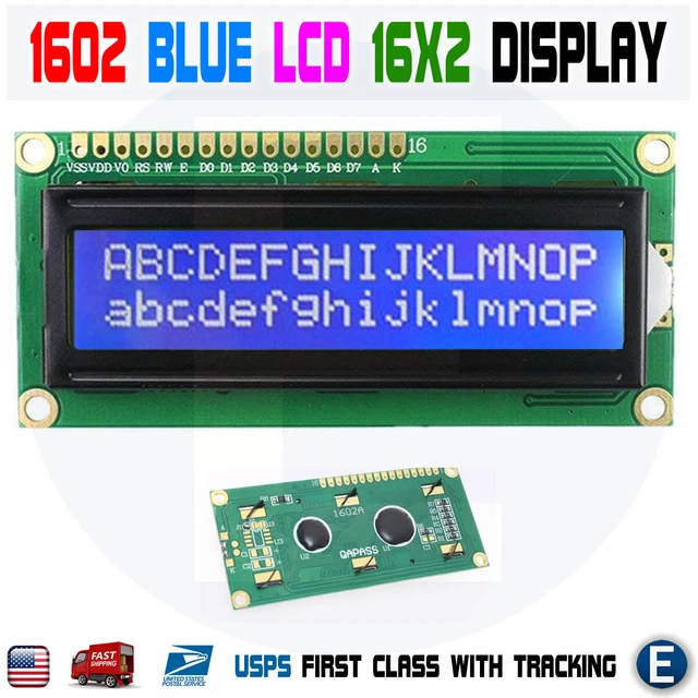 1602 BLUE LCD 16x2 HD44780 Character Display Module For Arduino lcd1602 ...