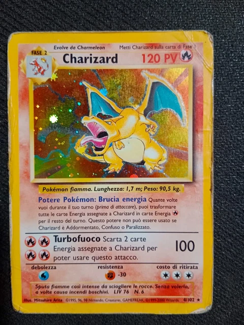 CHARIZARD HOLO SET Base 1º Prima Edizione Carta Pokemon ITA No Shining ...