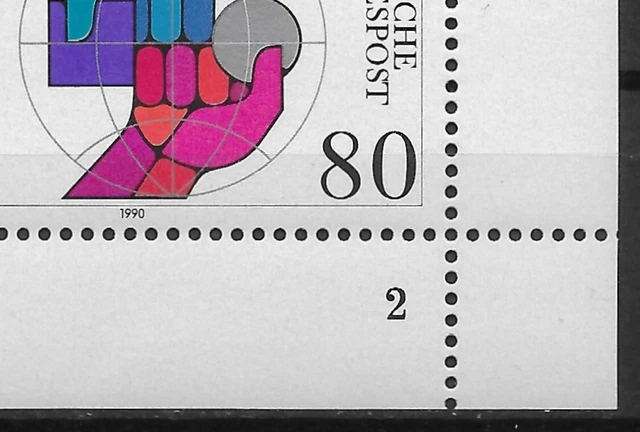 BUND 1990 ** Mi 1471 Handelskammer Eckrand Ecke Bogenecke Formnummer 2 ...