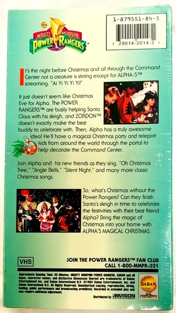 MIGHTY MORPHIN POWER Rangers Alpha's Magical Christmas (VHS, 1994) NEU ...