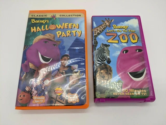 BARNEY LOT OF 2 VHS Tapes - Barney's Halloween Party & Let's go to the ...