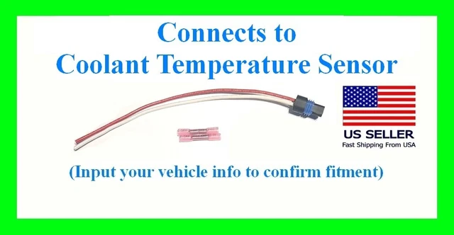 COOLANT TEMPERATURE SENSOR Connector Plug Pigtail Harness Cylinder Head ...