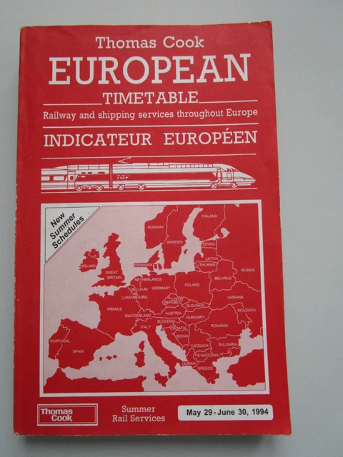 THOMAS COOK EUROPEAN Train Timetable Amtliches Kursbuch Fahrplan 1994 ...
