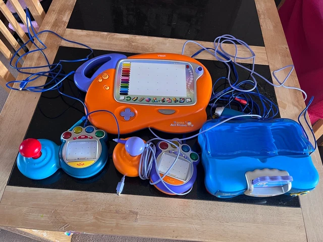 VTECH VSMILE TV Learning System Console 2 Controllers Art Studio Kids 1 ...