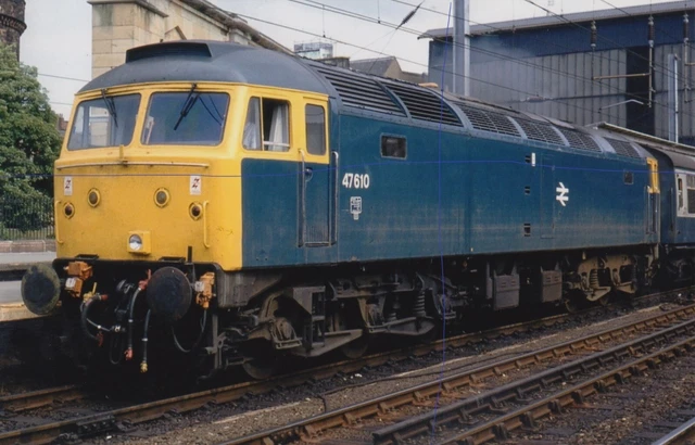 DIESEL TRAIN PHOTO Railway Picture Br Blue Class 47 Photograph 47610 ...