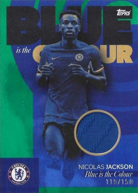 SET SQUADRA CHELSEA 2023/24 Topps Nicolas Jackson carta reliquia ...