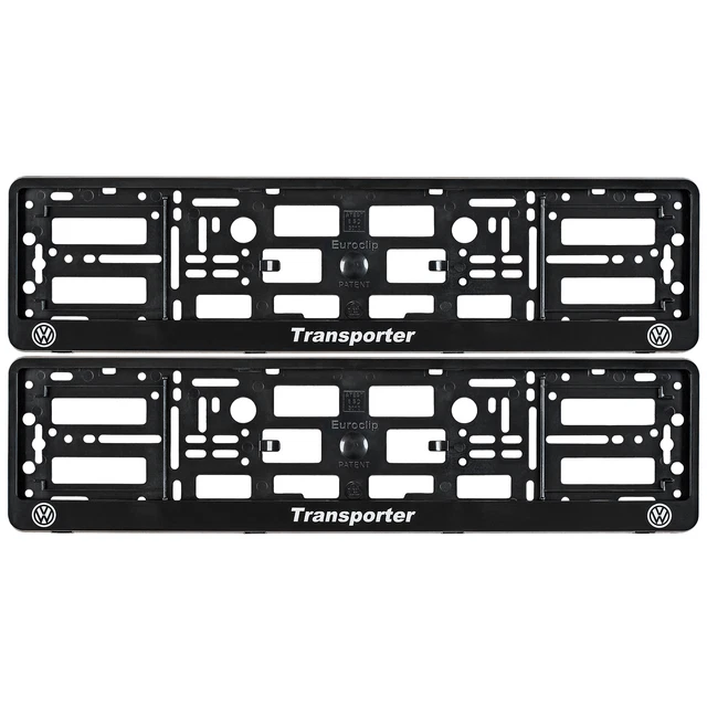 2X NUMBER PLATE SURROUNDS HOLDER FRAME FOR VW TRANSPORTER VAN T5 T6 T7 ...