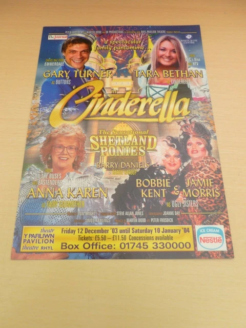 GARY TURNER TARA Bethan Anna Karen Cinderella Rhyl Pantomime Flyer 2003 ...