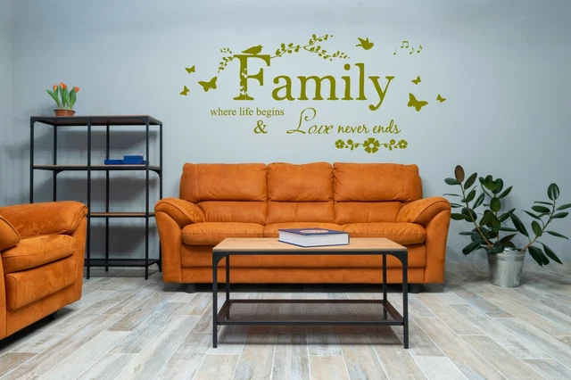 FAMILY LETTER QUOTE Removable Vinyl Decal Art Mural Home Decor Wall ...