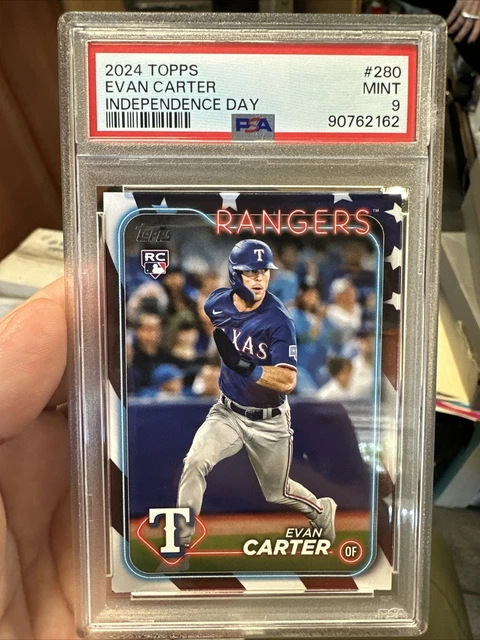 2024 TOPPS EVAN CARTER SP RC Rookie LE Independence Day /76 TEXAS ...