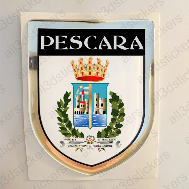 AUFKLEBER PESCARA ITALIEN Wappen Flagge 3D Kfz-Aufkleber Fahne Emblem ...