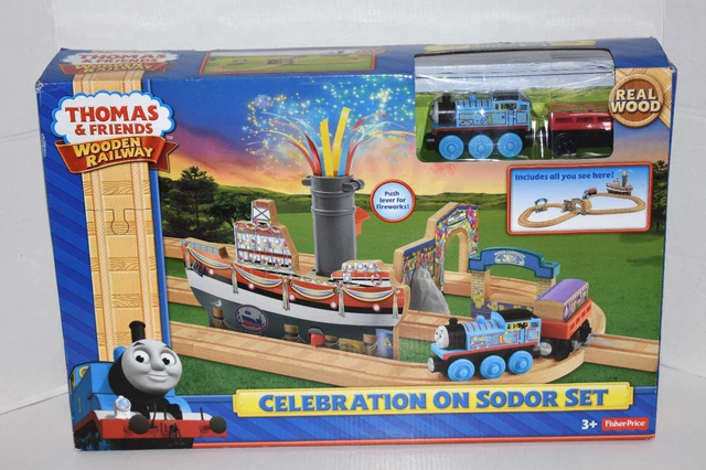 FISHER PRICE THOMAS & Friends Wooden Railway Celebration on Sodor Train ...