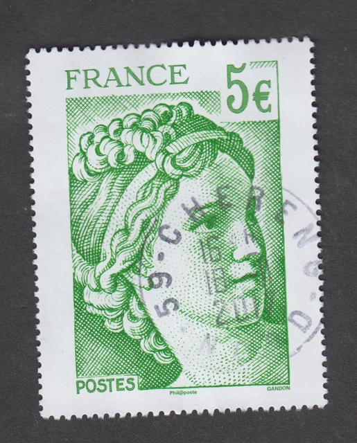 TIMBRE GRAND FORMAT oblitéré venant du bloc 40 ans Sabine de Gandon - N ...