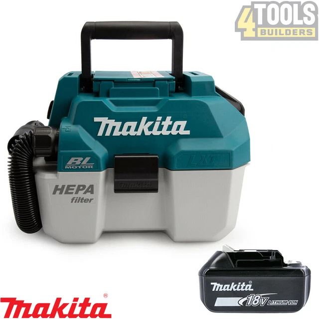 MAKITA DVC750LZ 18V LXT Brushless Wet/Dry Vacuum Cleaner With 1 x 6.0Ah ...
