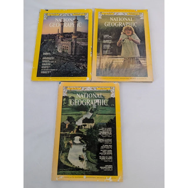 NATIONAL GEOGRAPHIC MAGAZINES Bundle of 3 1973,1974, 1978 Vintage ...