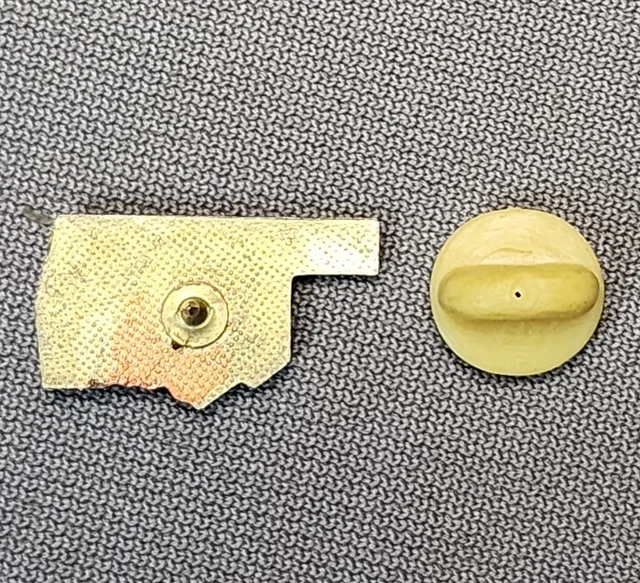 VINTAGE OKLAHOMA STATE Outline Tulsa Enamel Hat Pin Lapel Badge .5 ...