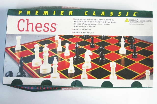 PRESSMAN PREMIER CLASSIC Chess Set 1980s Plastic 2.5" King +Board Good ...
