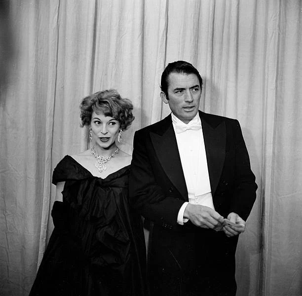 ACTOR GREGORY PECK and his wife Veronique Passani attend the Stanl ...