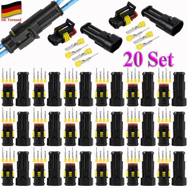 20 SET KFZ Stecker Steckverbindung Wasserdicht Steckverbinder ...