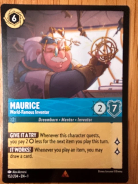 DISNEY LORCANA TCG: The First Chapter: Rare Card: Maurice World Famous ...