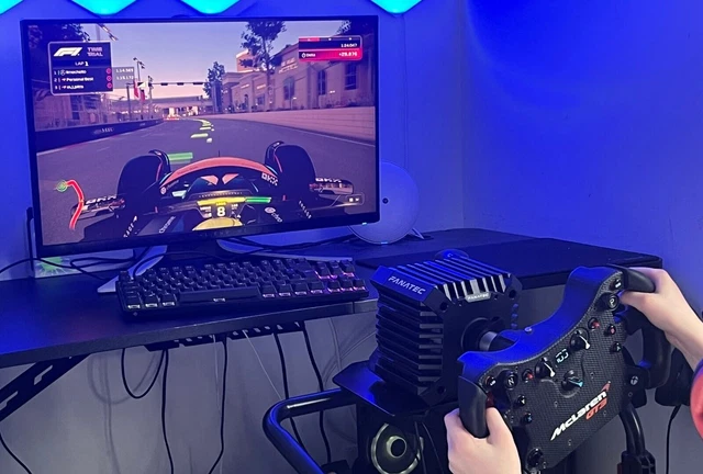 SIM RACING BUNDLE Fanatec GT3 McLaren Wheel + Pedals + Base + F-GT Lite ...