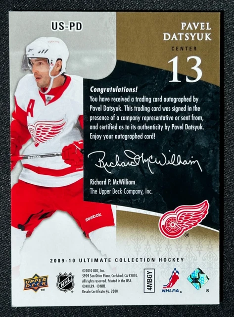 2009-10 UD ULTIMATE Signatures PAVEL DATSYUK Auto Red Wings $123.50 ...