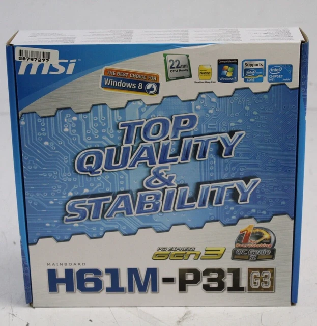 MSI H61M-P31 G3 Motherboard £25.00 - PicClick UK