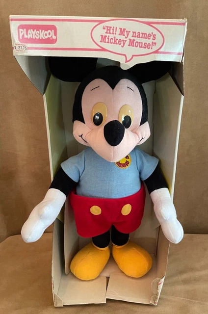 VINTAGE 1988 PLAYSKOOL Talking Mickey Mouse Pull-Ring On Back 21 ...