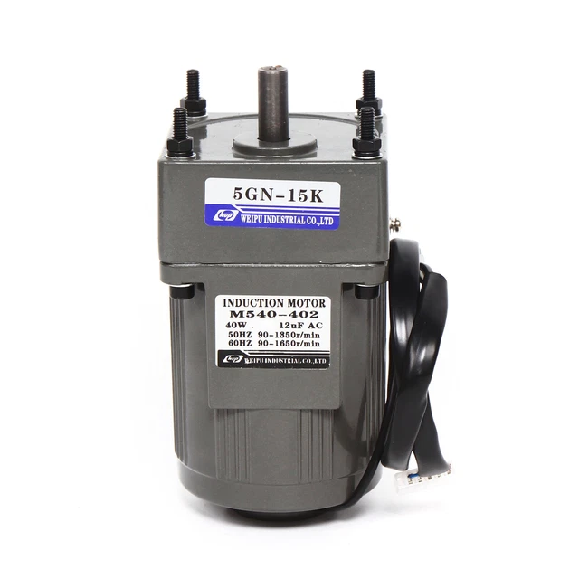 GETRIEBEMOTOR 220V AC Elektromotor mit Regler Einphasig 1: 15 0-90 RPM ...