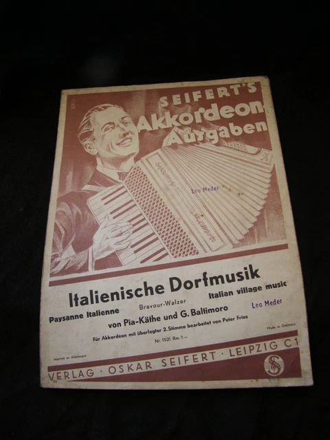 & SPARTITO RIVIERA Italiana Dorfmusik Pia Käthe Baltimoro Music Sheet ...