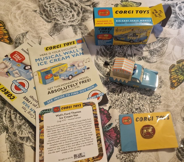 CORGI TOYS 474 musical Ice cream Van with chimes Ford thames 1960's die ...