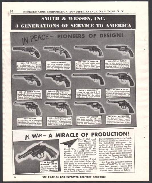 1948 SMITH & WESSON Revolver AD 13 models 1854 thru 1940 + WWII .38 ...