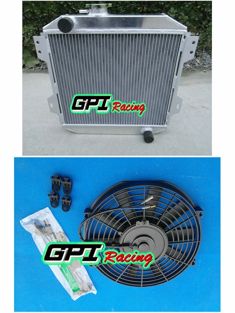 ALLUMINIO RADIATORE + FAN Ford Capri MK1 MK2 MK3 Kent Essex Escort 1.3 ...