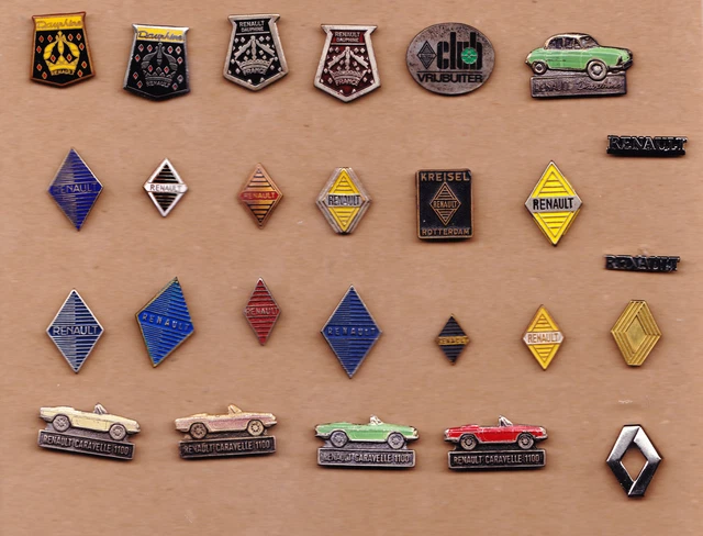 VINTAGE RENAULT PIN badges 1960s Logo Caravelle Dauphine France Car ...