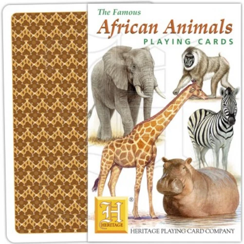 HERITAGE AFRICAN ANIMALS playing cards safari animals wildlife ...
