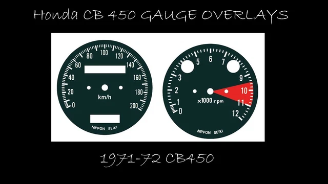 HONDA CB450 MPH Speedometer Gauge Clock Overlay Decal EUR 27,66 ...