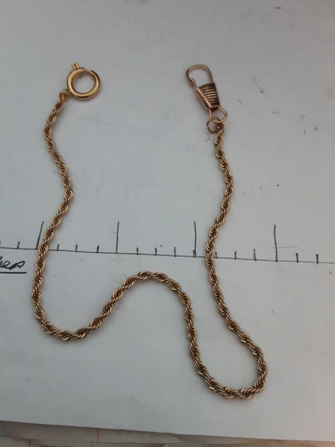 VINTAGE POCKET WATCH chain, 18kgold filledchain 12 in.,stampused ...