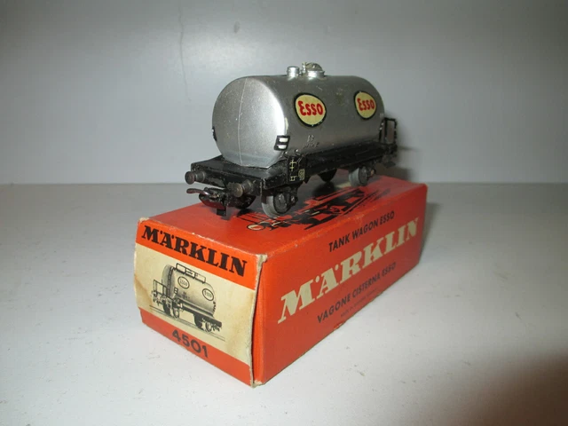 WAGON CITERNE TANK ESSO par MARKLIN HO 4501 + Boite D'Origine EUR 24,99 ...