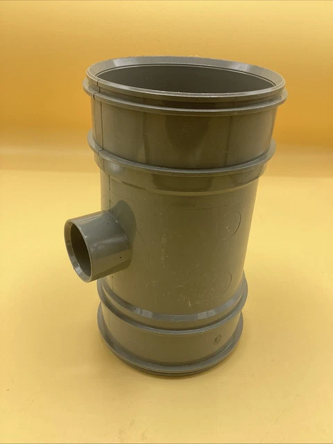 POLYPIPE SOIL SOLVENT Boss Pipe 110mm Double Socket 1 1/4 Boss 36 Grey ...