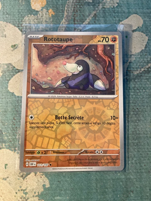 CARTE POKEMON ROTOTAUPE 111/197 Reverse EV3 Flammes Obsidiennes FR EUR ...