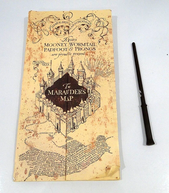 HARRY POTTER THE Marauder's Map Footprints Wand Interactive Universal ...
