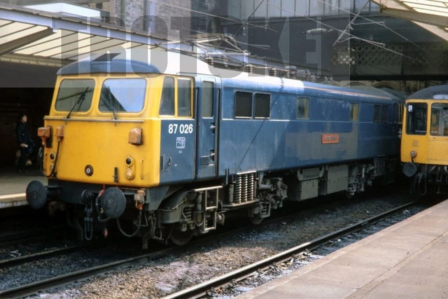 35MM SLIDE BR British Rail Electric Loco Class 87 87026 Preston 1980 ...