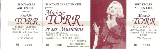 RARE / TICKET Billet Concert - Michele Torr : Live A Chateaudun ...
