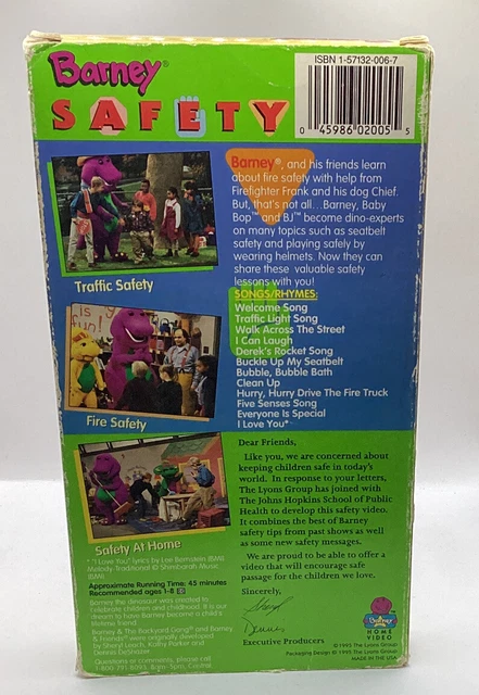 BARNEY - BARNEY Safety VHS 1995 White Tape **Buy 2 Get 1 Free** £9.69 ...